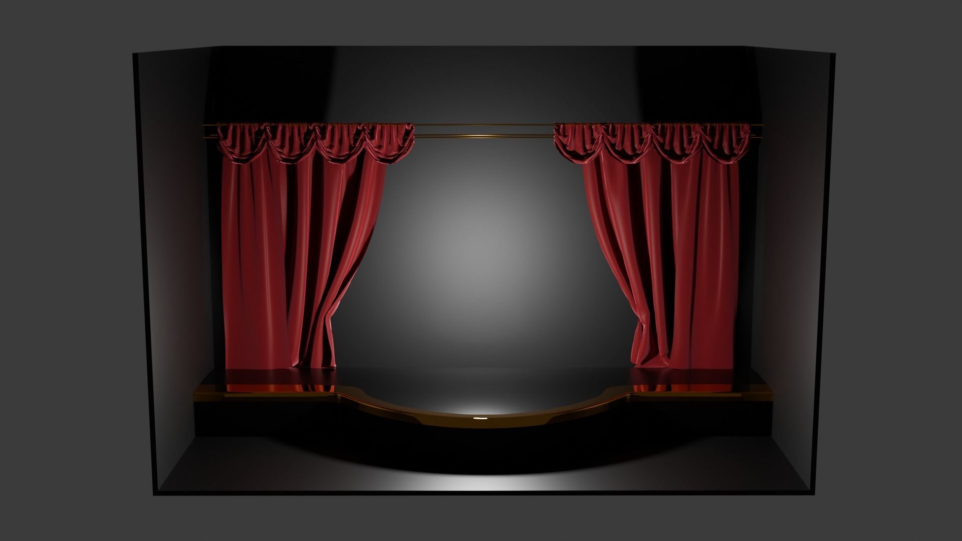 3D model Low Poly Stage with Curtains VR / AR / low-poly | CGTrader