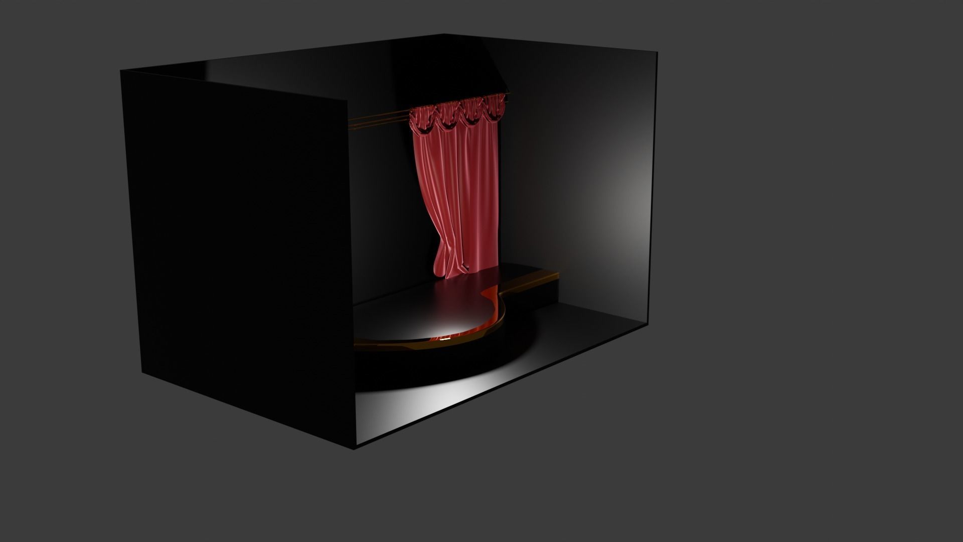 3D model Low Poly Stage with Curtains VR / AR / low-poly | CGTrader