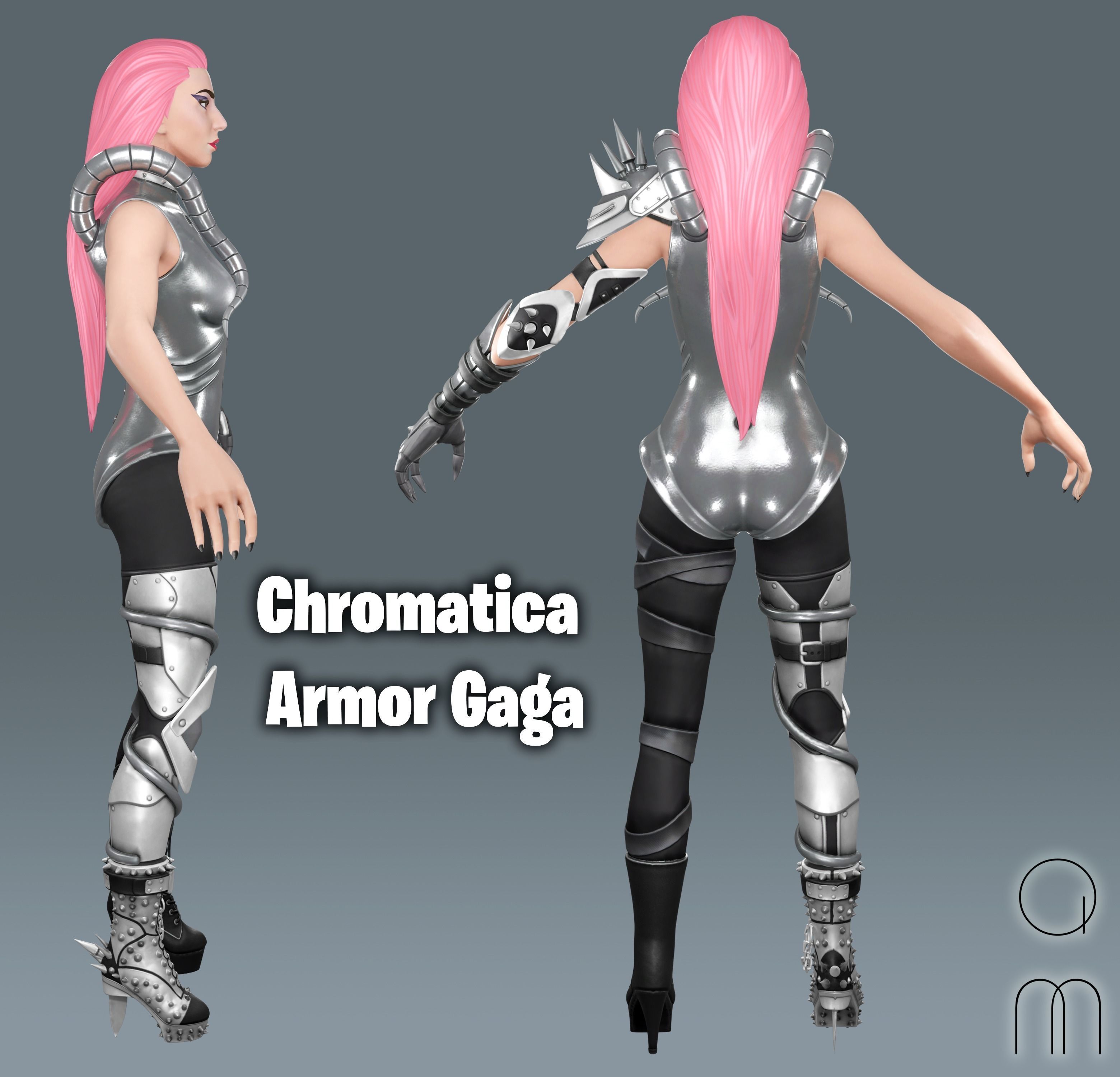 3D model Enigmatic and Chromatica Armor Gaga - Fortnite VR / AR / low ...