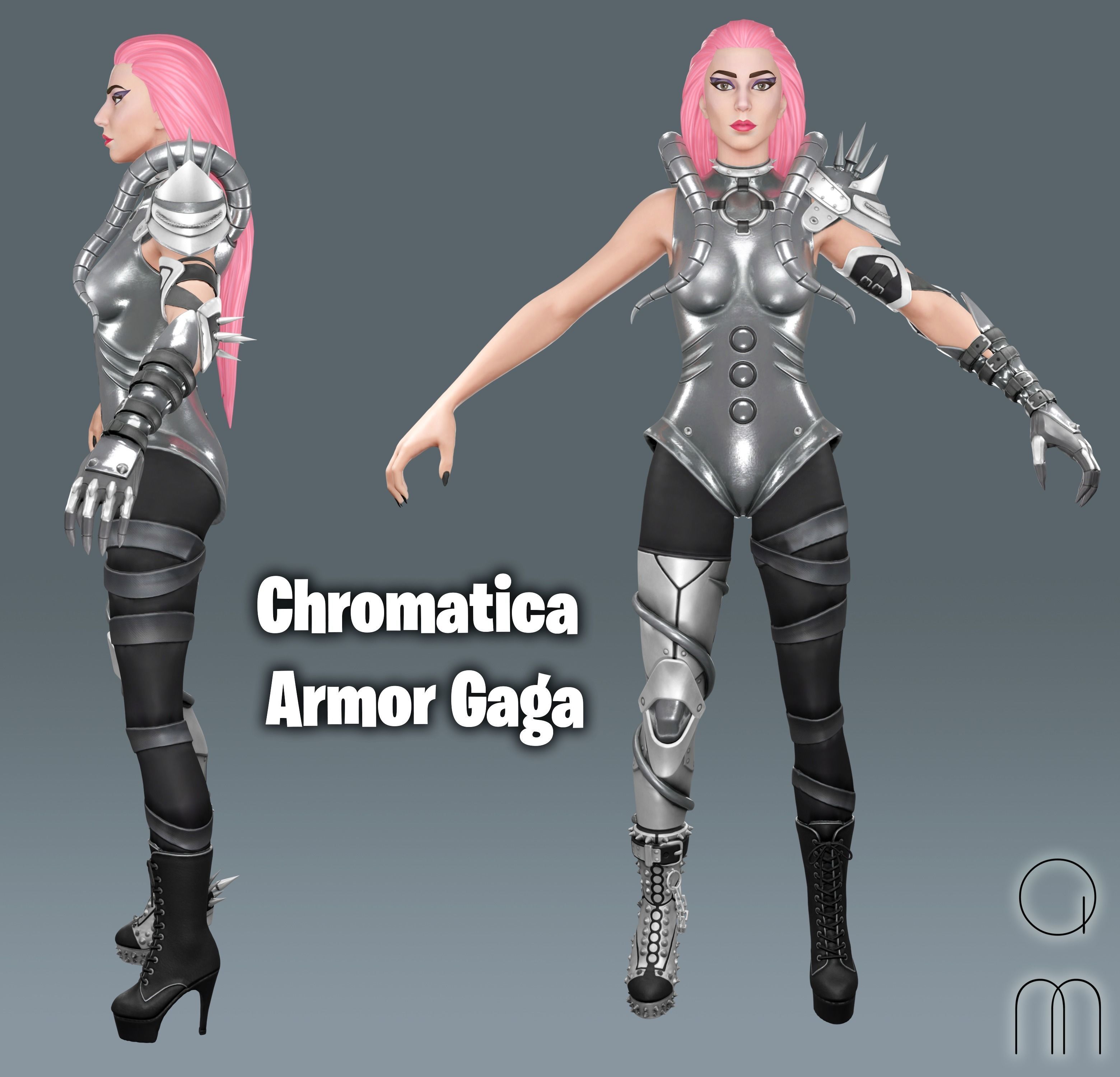 3D model Enigmatic and Chromatica Armor Gaga - Fortnite VR / AR / low ...