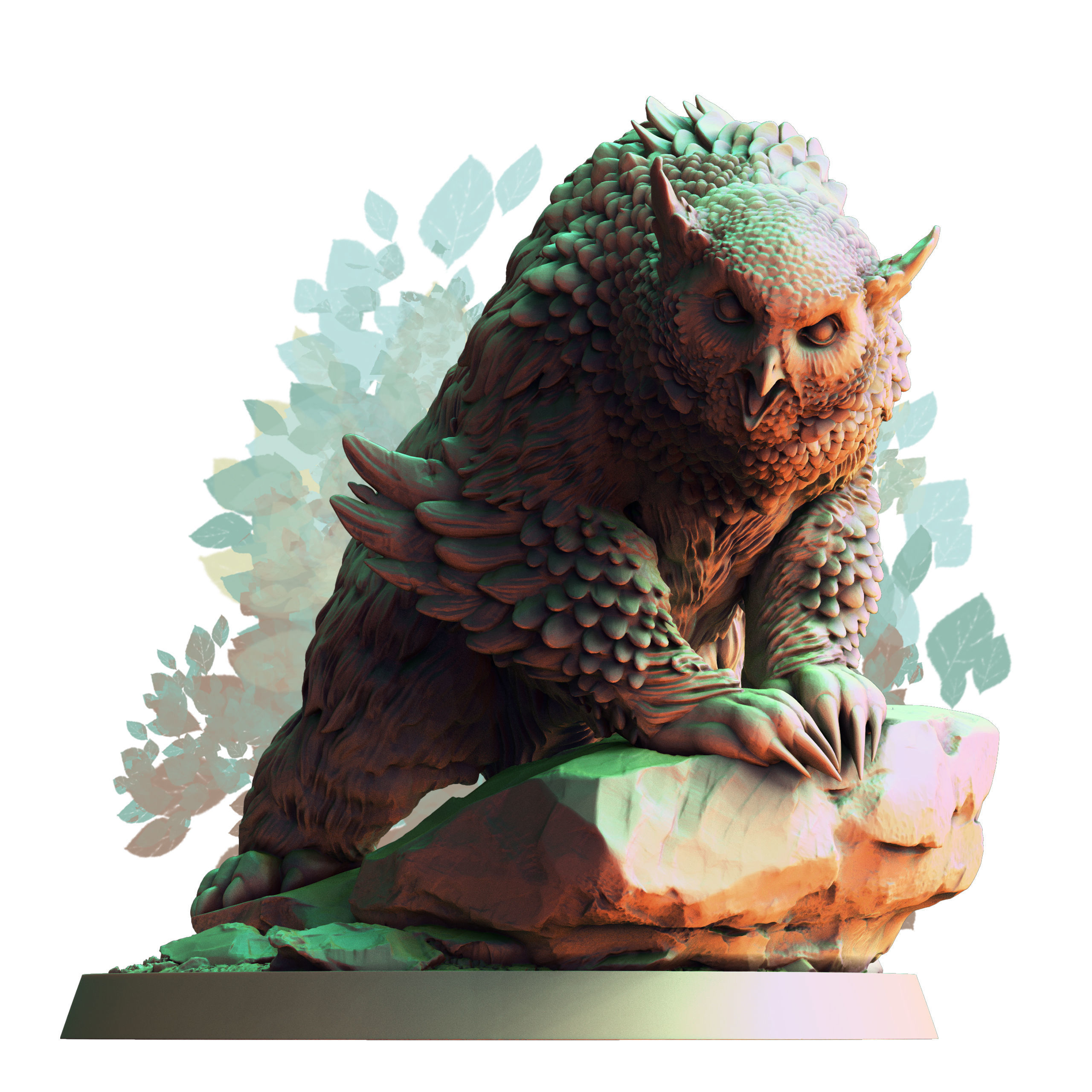 Owl Beast Rock Pose 1 3D model 3D printable | CGTrader