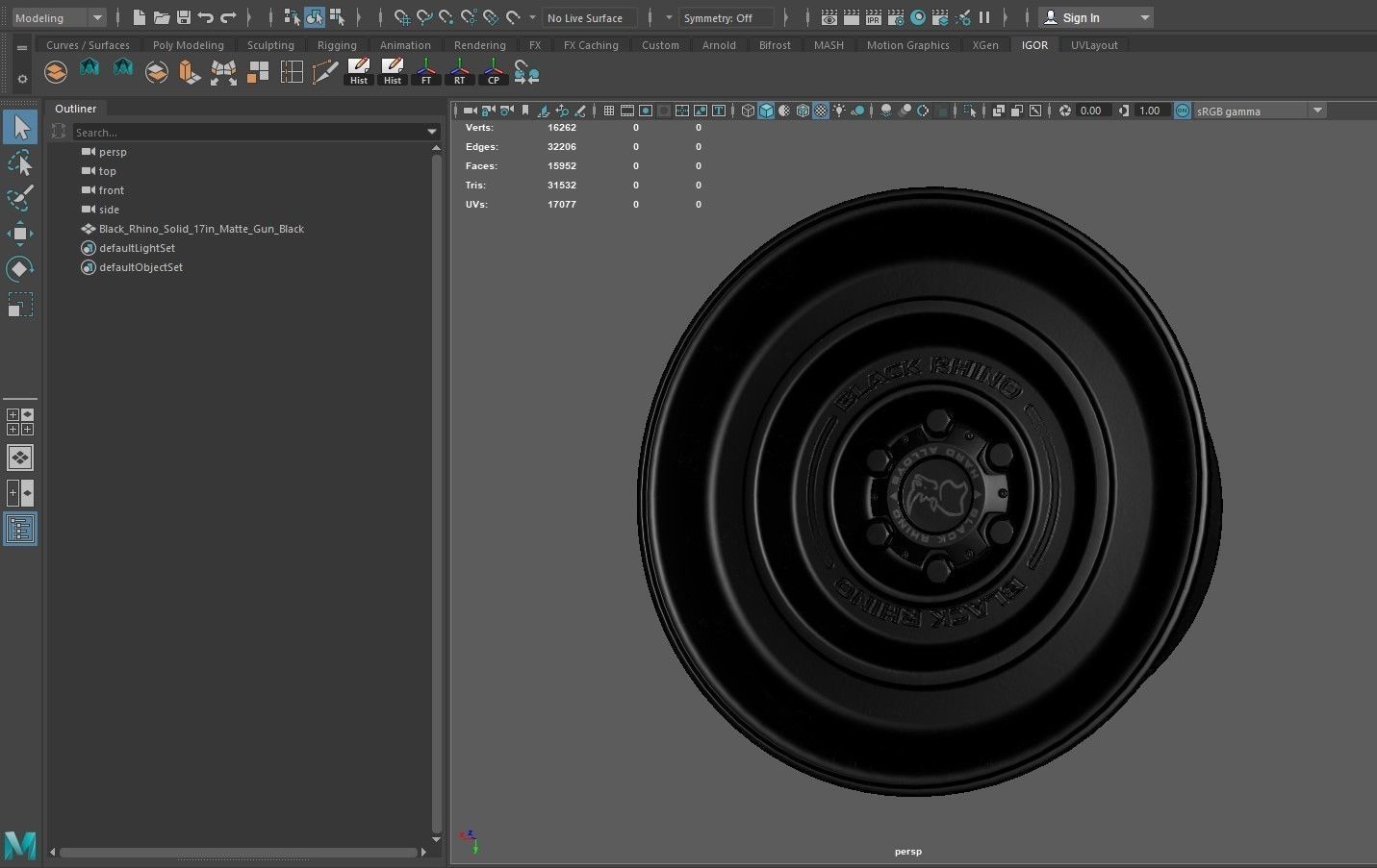 Black Rhino Solid Matte Gun Black 3D model | CGTrader
