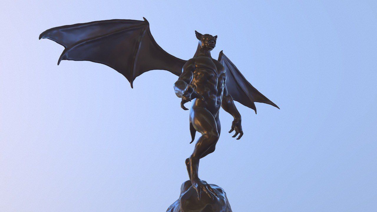 Printable Muscular Gargoyle with wings 3D model 3D printable | CGTrader