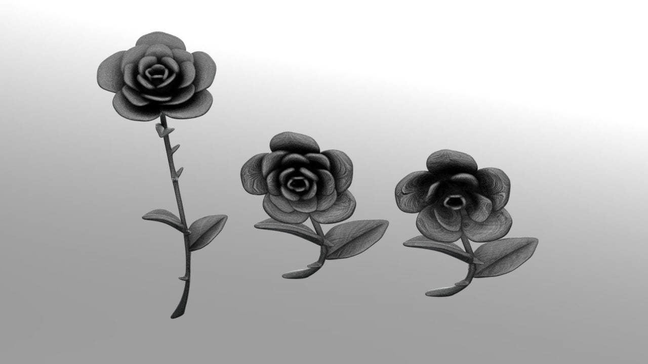 free roses free 3D model 3D printable | CGTrader