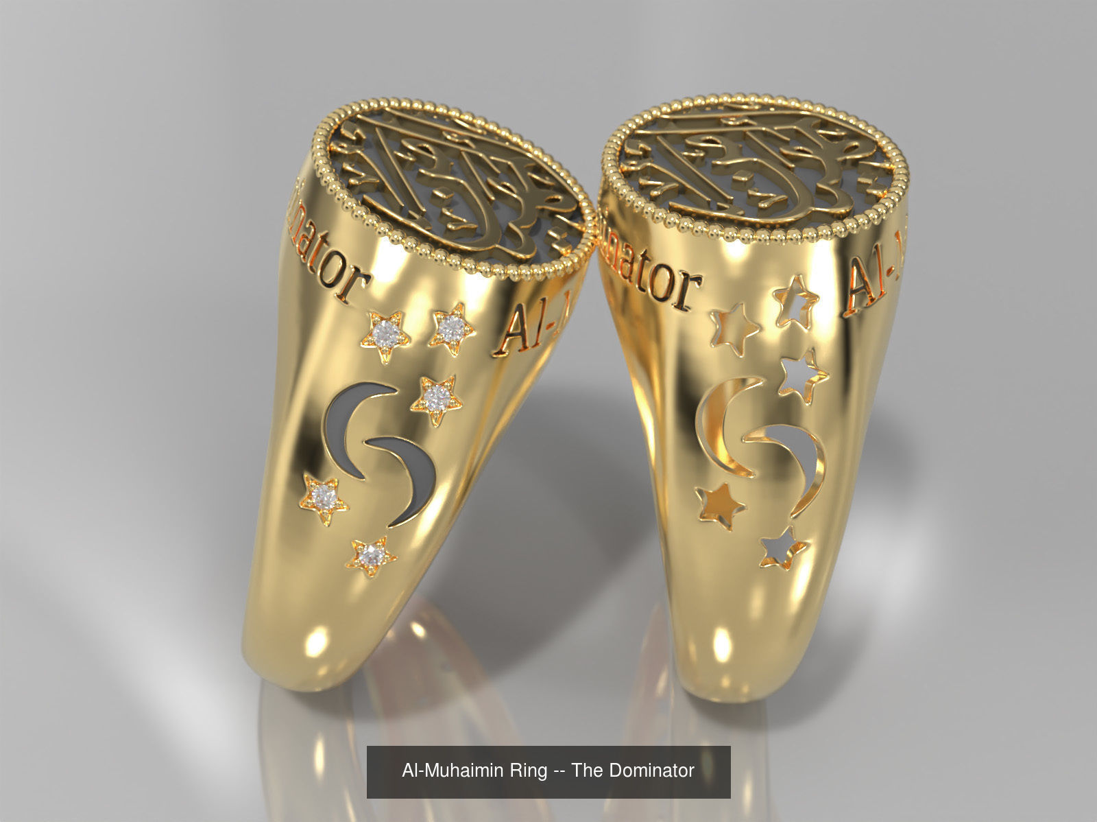 10 Rings with one of the Islamic names of God 3D Model Collection 3D ...