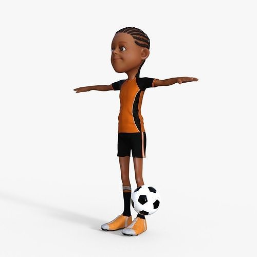 Cartoon Footballer Rigged 3D model rigged | CGTrader