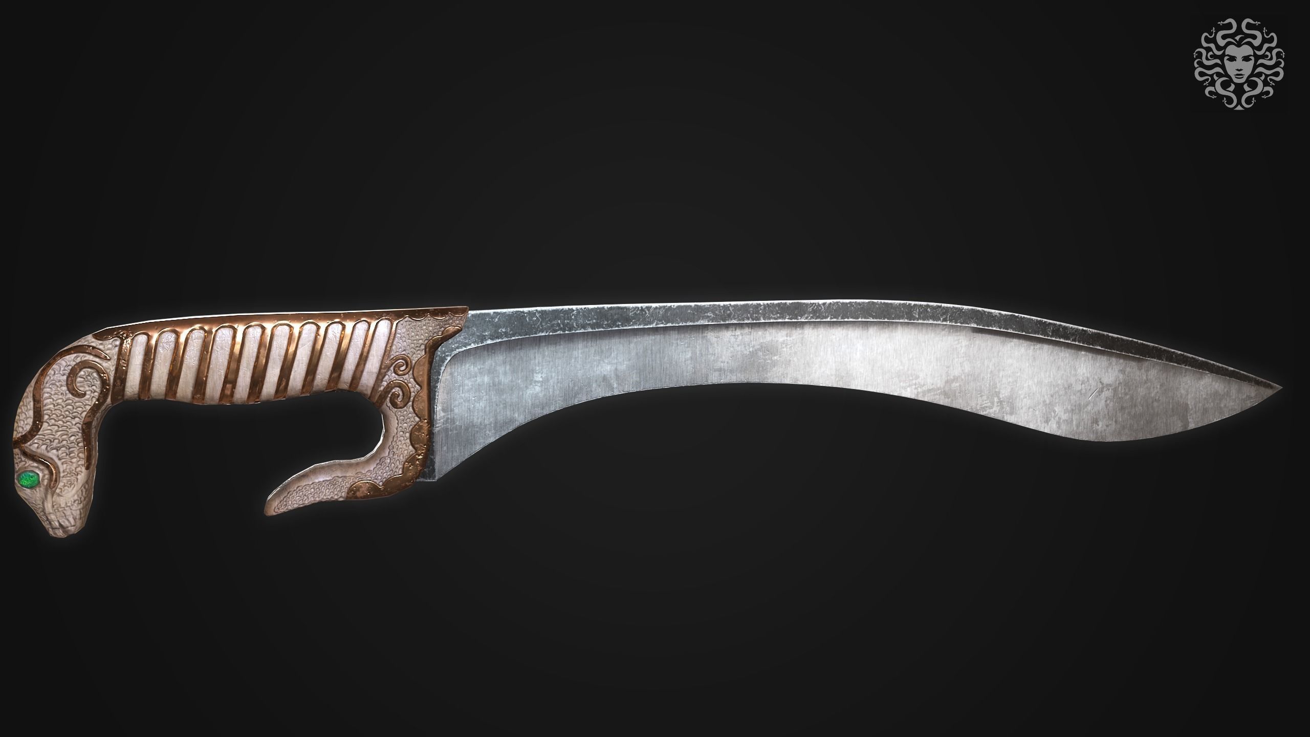 3D model Serpent Falcata Sword Lowpoly Game Ready Model VR / AR / low ...