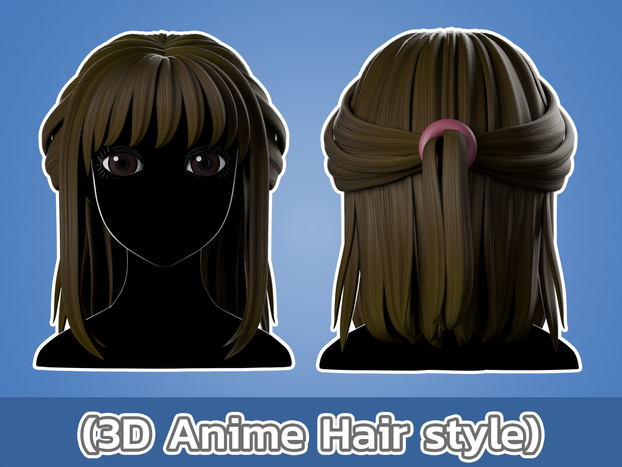 3D model Anime hair style 16 VR / AR / low-poly | CGTrader