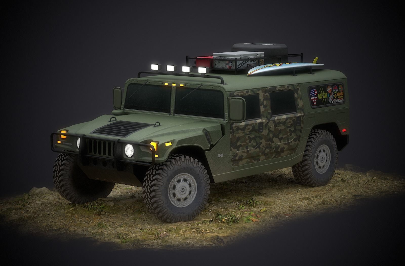 3D model 1994 AM General Hummer H1 Custom VR / AR / low-poly | CGTrader