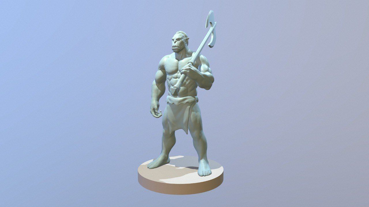 Orc muscular with an axe 3D model | CGTrader
