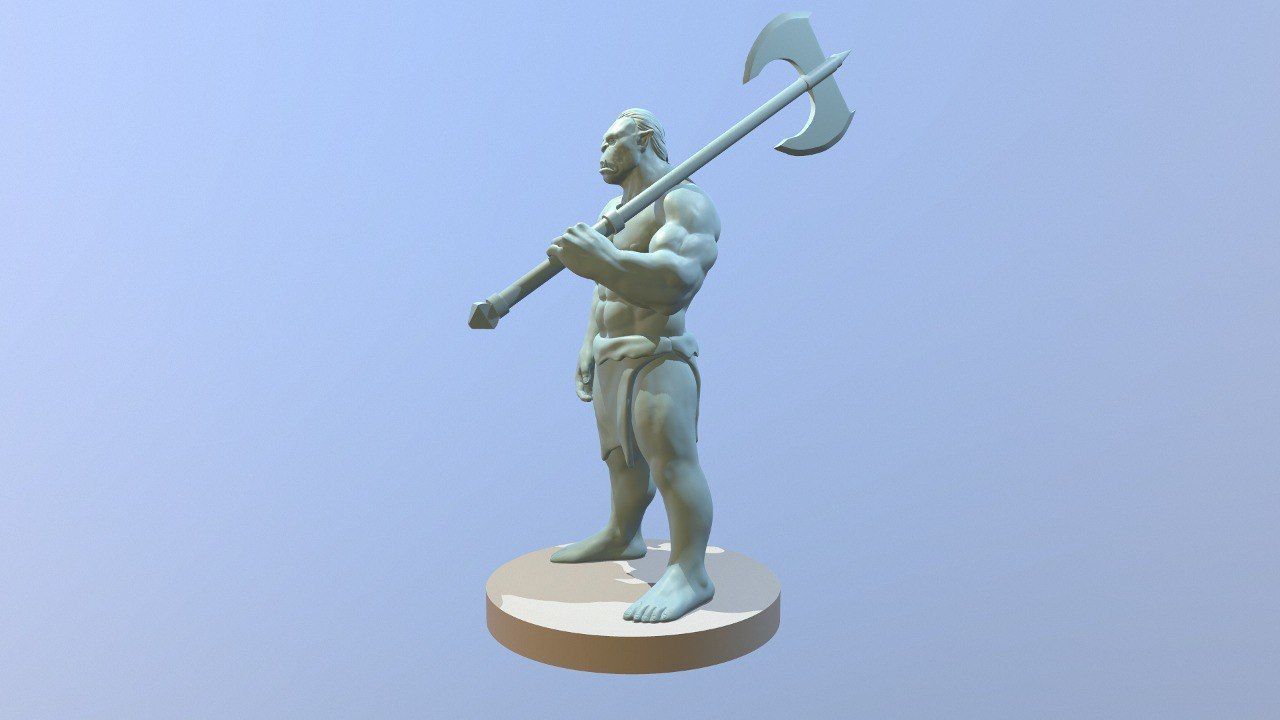 Orc muscular with an axe 3D model | CGTrader