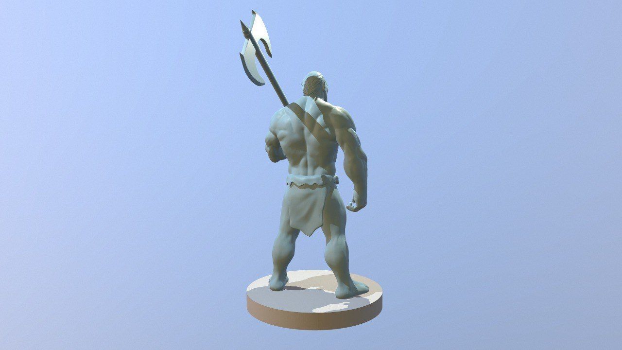 Orc muscular with an axe 3D model | CGTrader