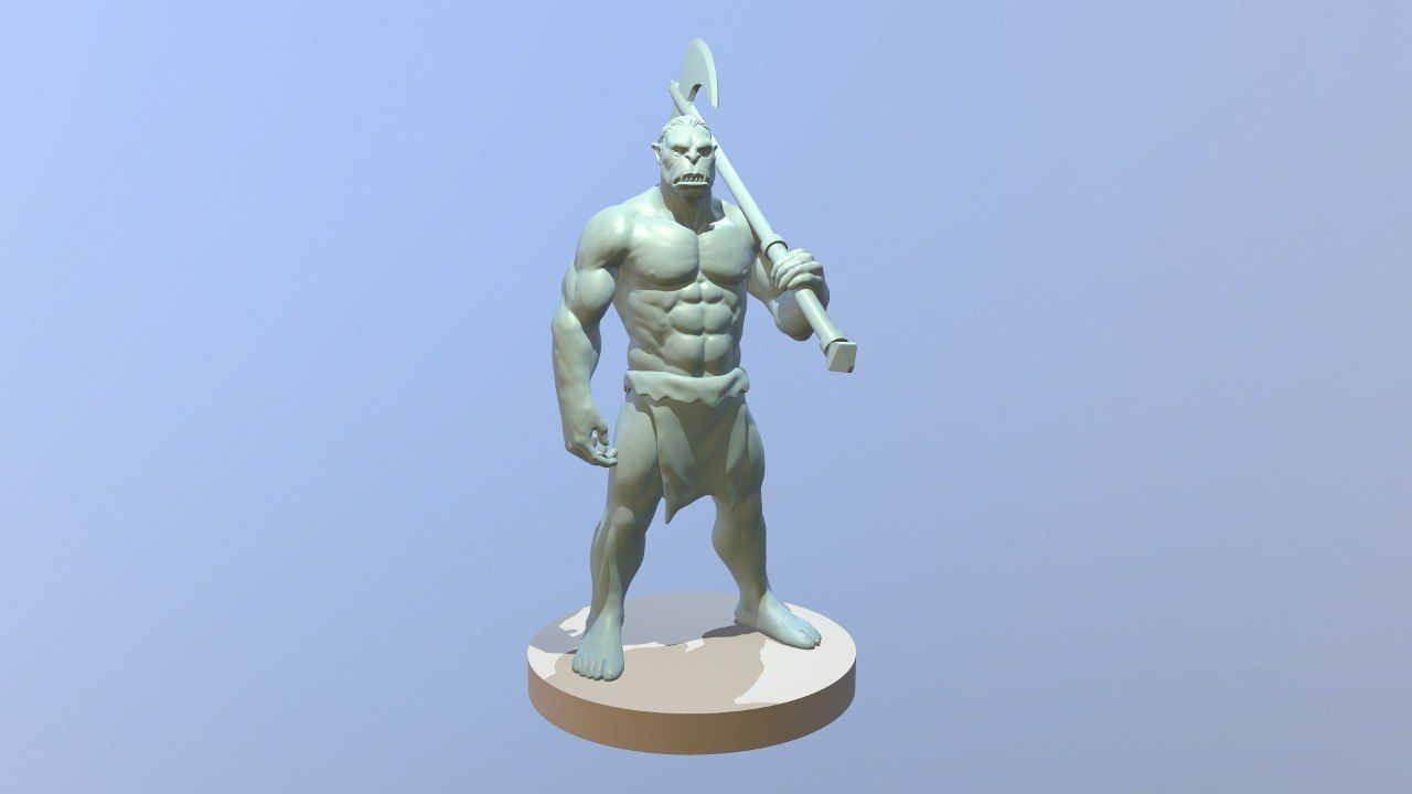 Orc muscular with an axe 3D model | CGTrader