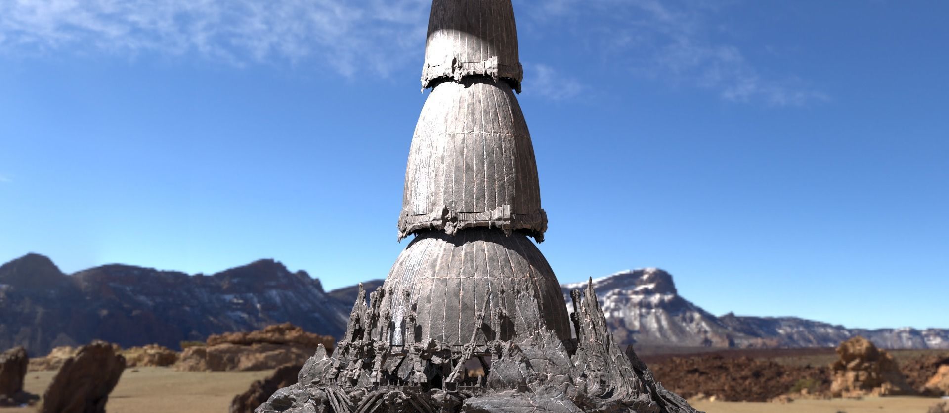 Ancient Hyborian Cult tower spheres 3D model | CGTrader