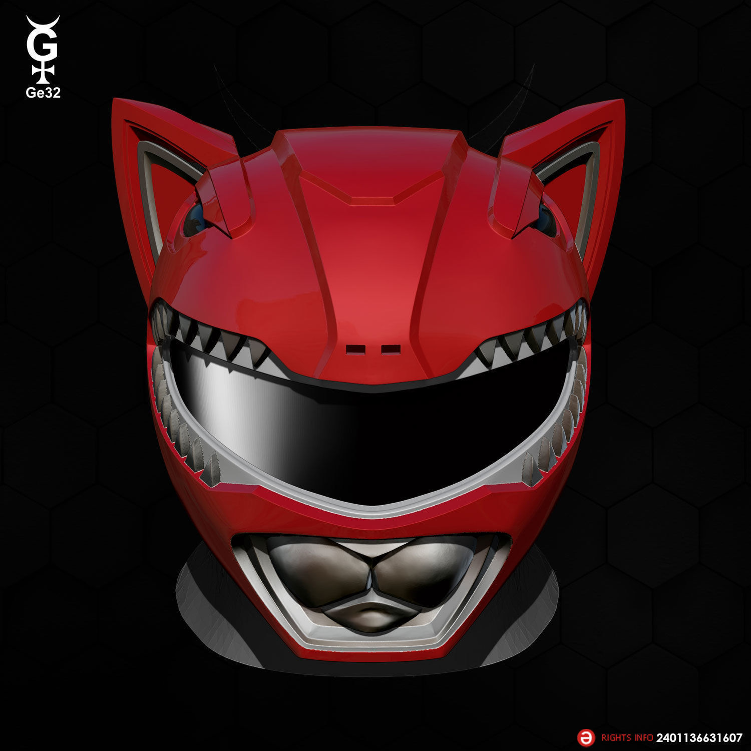 RED RANGER CAT - Helmet 3D model 3D printable | CGTrader