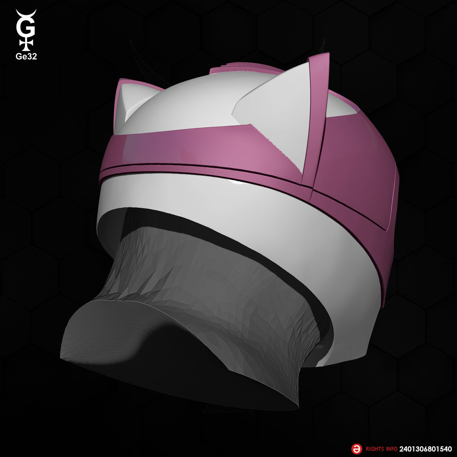 PINK RANGER CAT - Helmet 3D model 3D printable | CGTrader