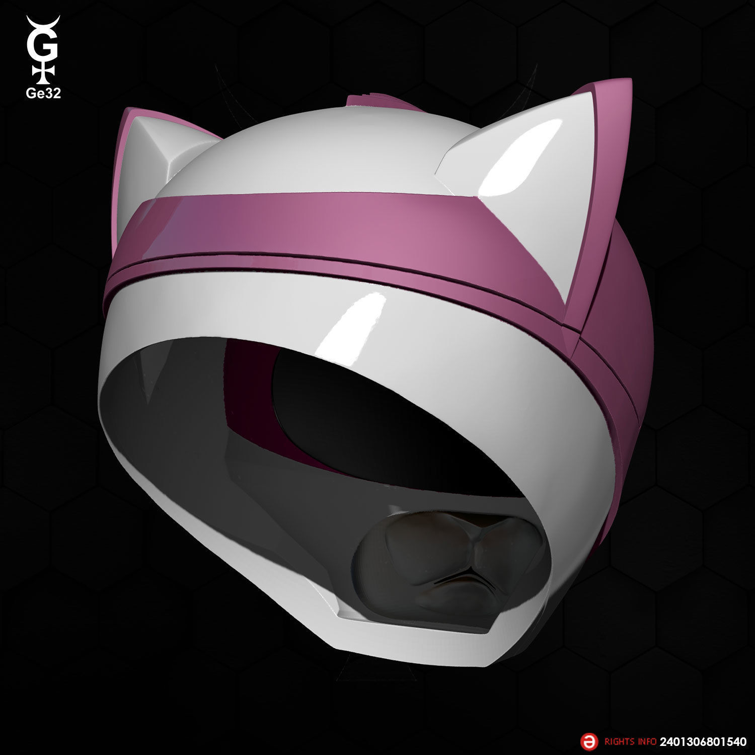 PINK RANGER CAT - Helmet 3D model 3D printable | CGTrader