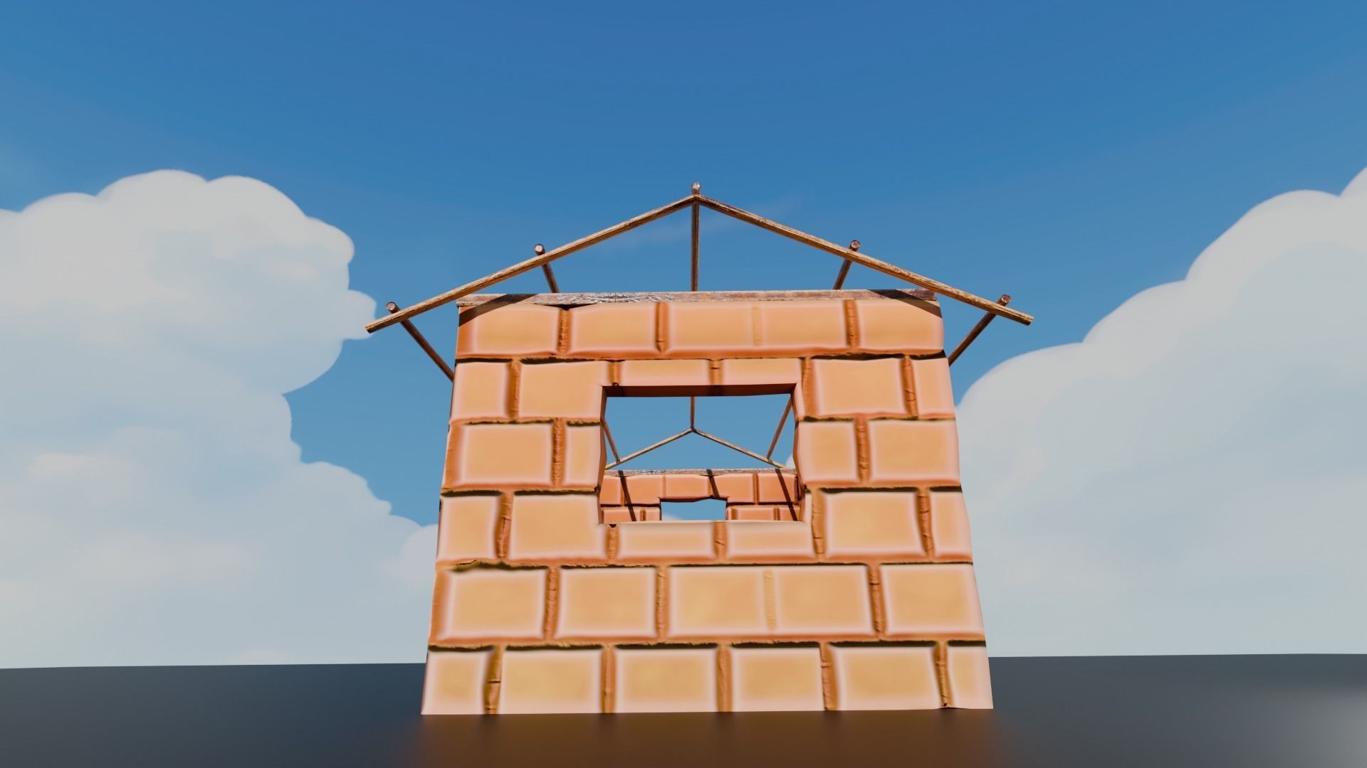 3d stylized Village Brick house free VR / AR / low-poly 3D model | CGTrader