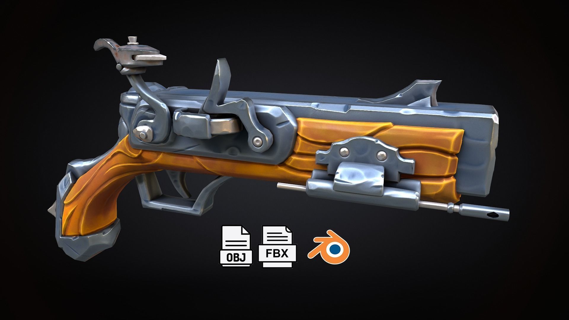 3D model Stylized Musket Low-poly VR / AR / low-poly | CGTrader
