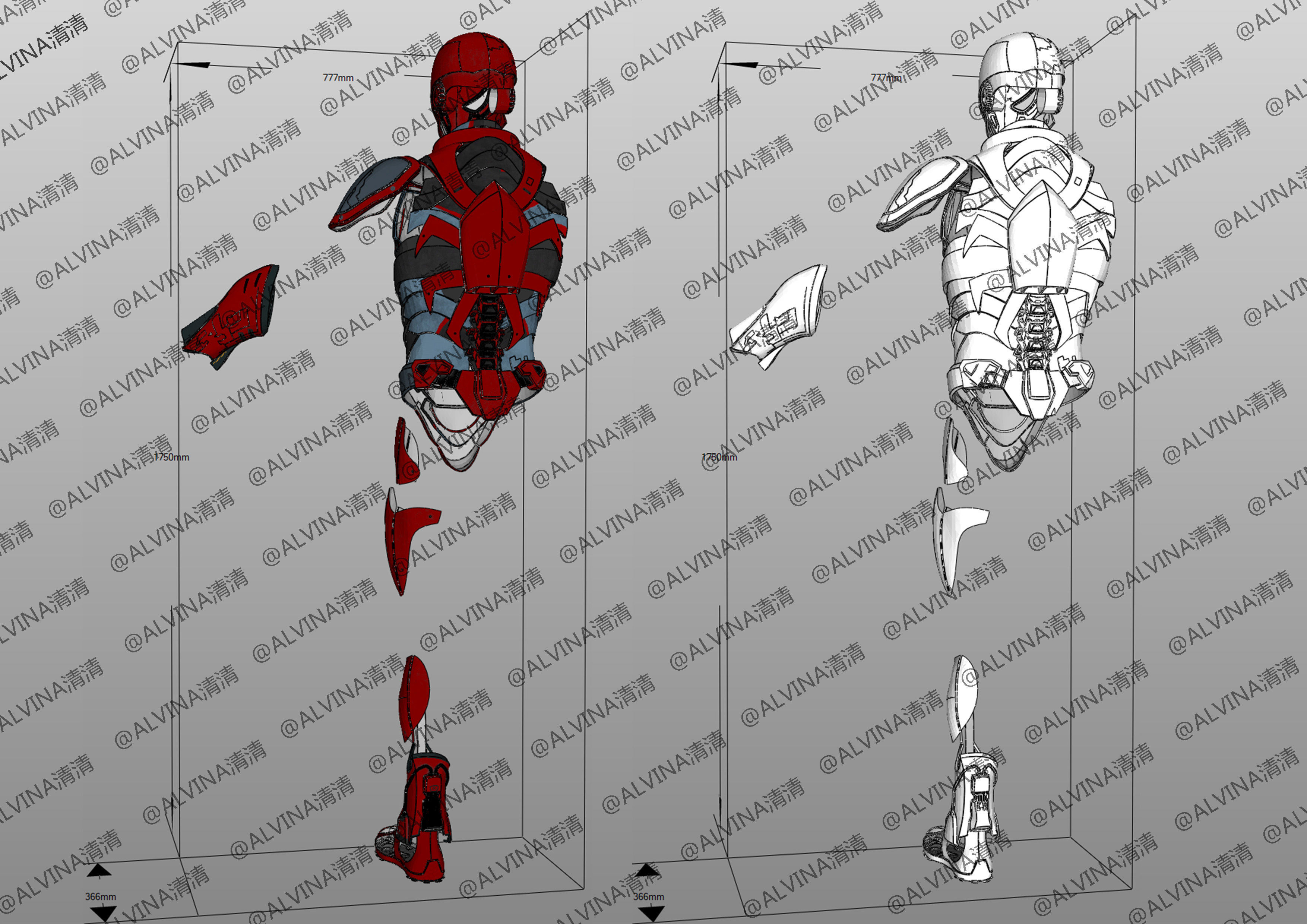 3D model Iron Spider Man Mk III Armor - DIY Cosplay Pepakura Foam VR ...