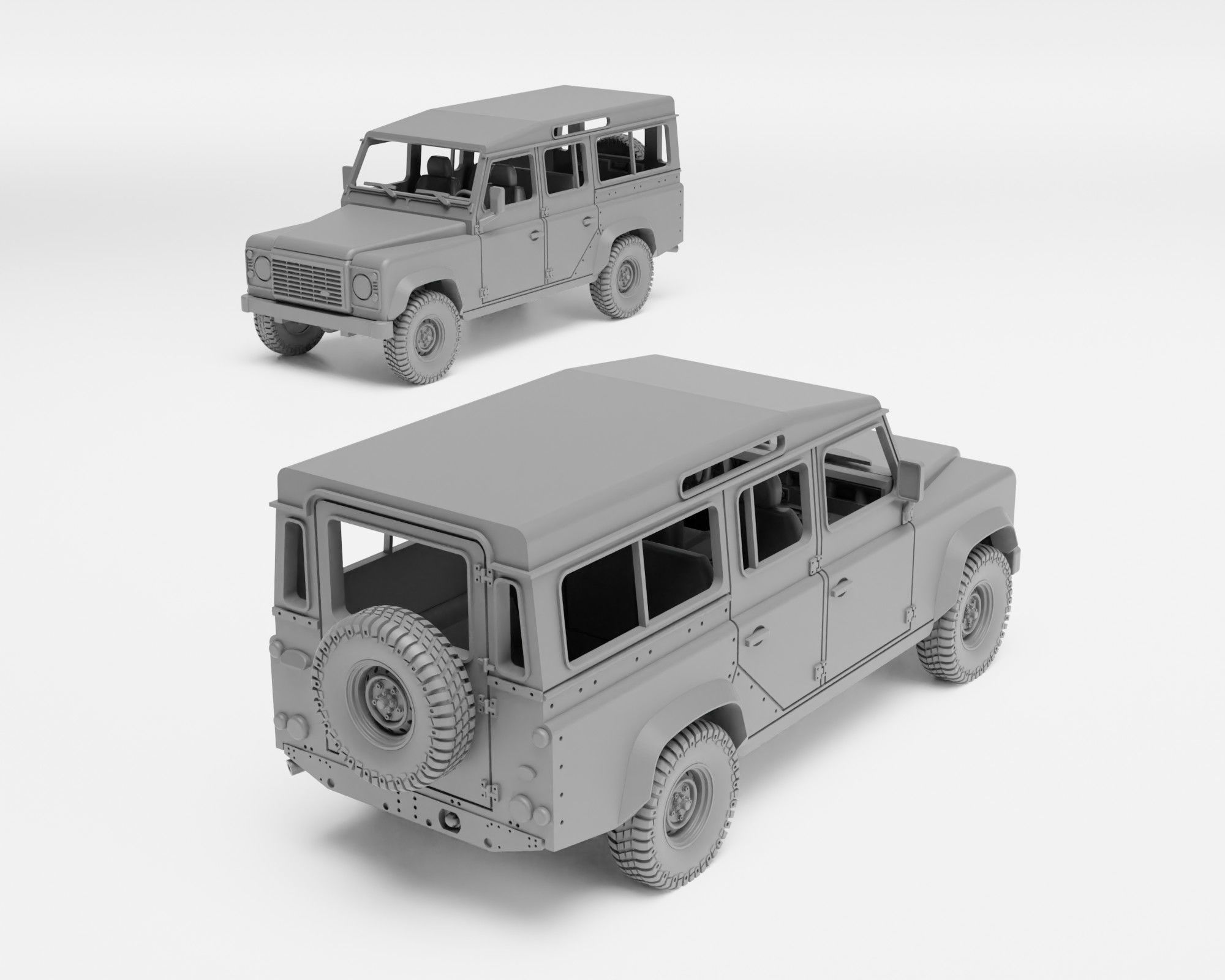 Land Rover Defender 110 - H0 scale car model kit 3D model 3D printable ...