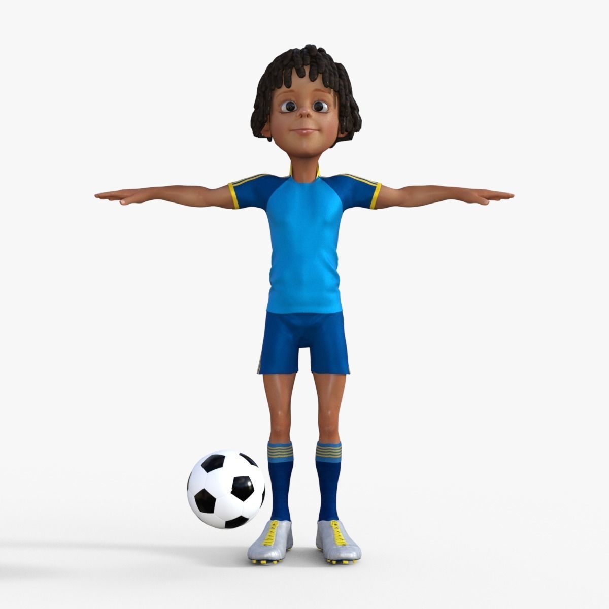 Cartoon Football player Rigged 3D model rigged | CGTrader