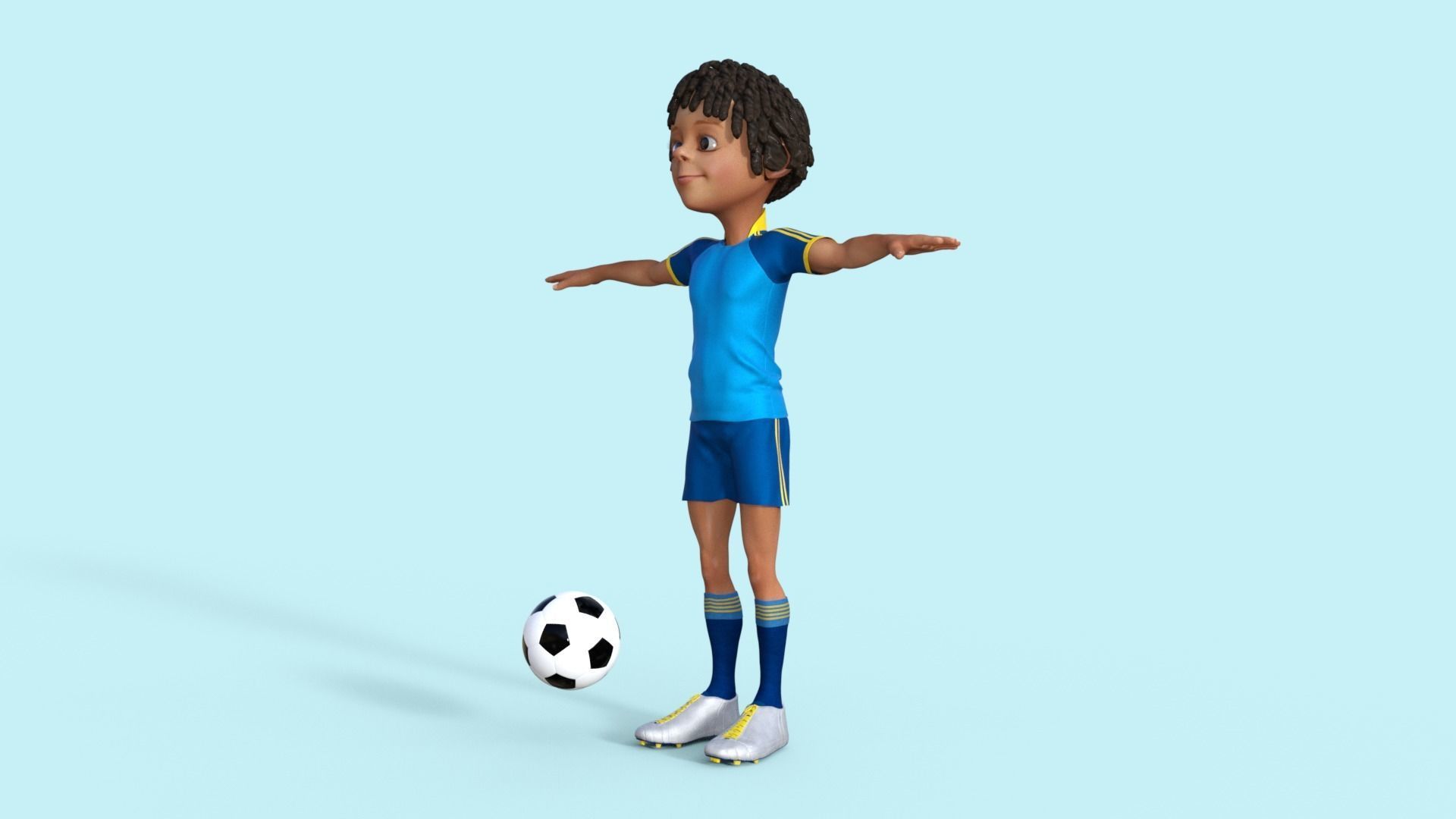 Cartoon Football player Rigged 3D model rigged | CGTrader