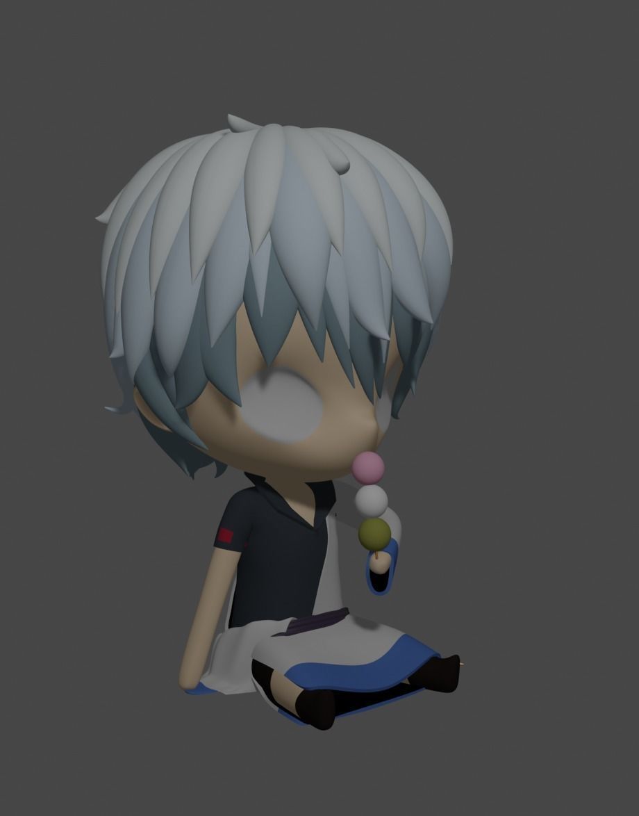 Sakata Gintoki anime figurine 3D model 3D printable | CGTrader