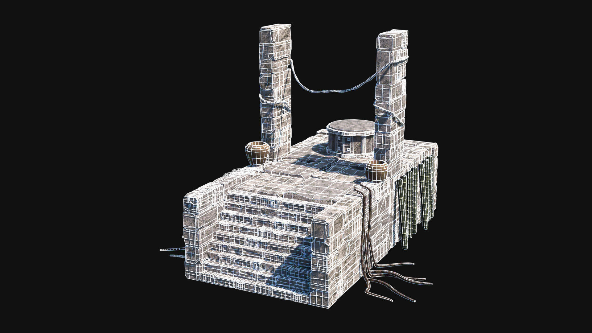 3D model SACRIFICE ALTAR JUNGLE TRIBAL CULT PLACES ROCK CONSTRUCTIONS ...