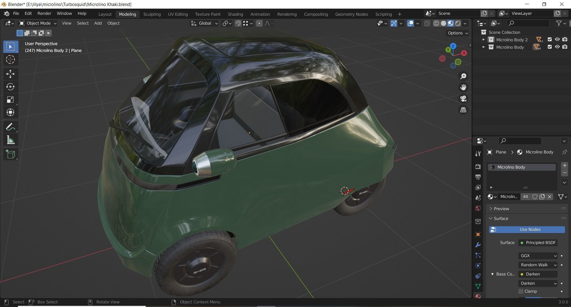 Microlino electric scooter car Khaki 3D model | CGTrader