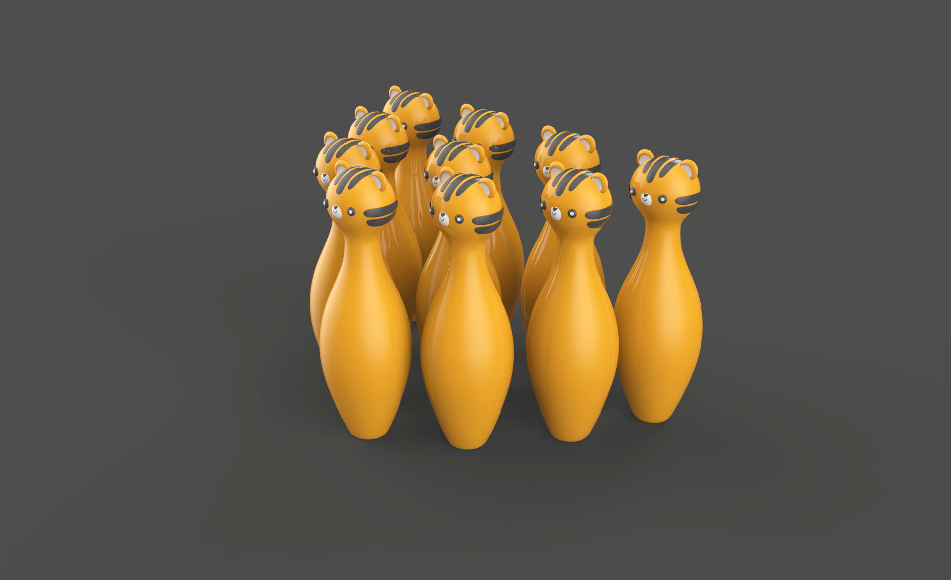 3D model Cartoon Tiger Bowling And Ball Bowling VR / AR / low-poly ...