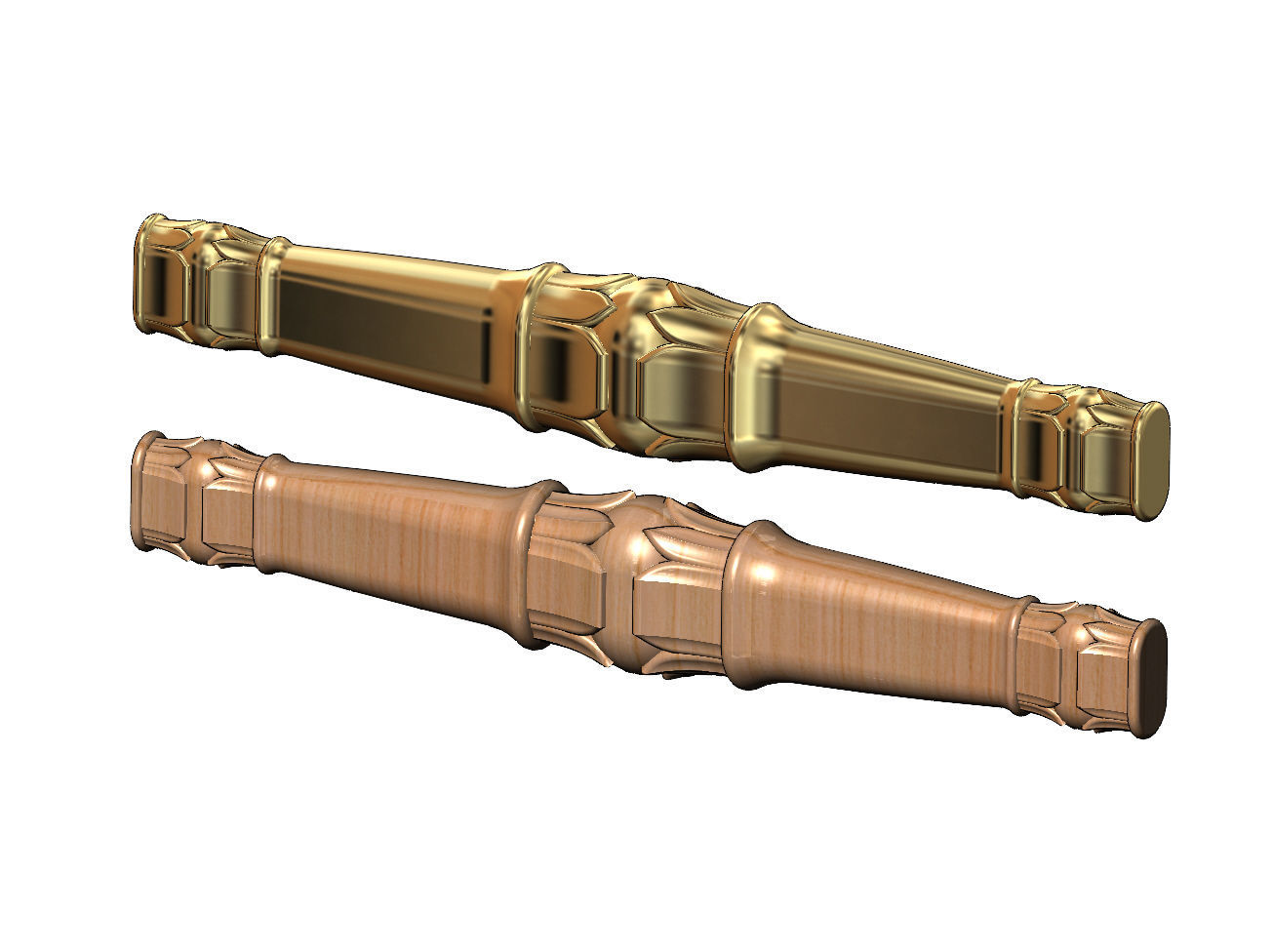 Oblong lotus flower bead capital column relief 3D model 3D printable ...