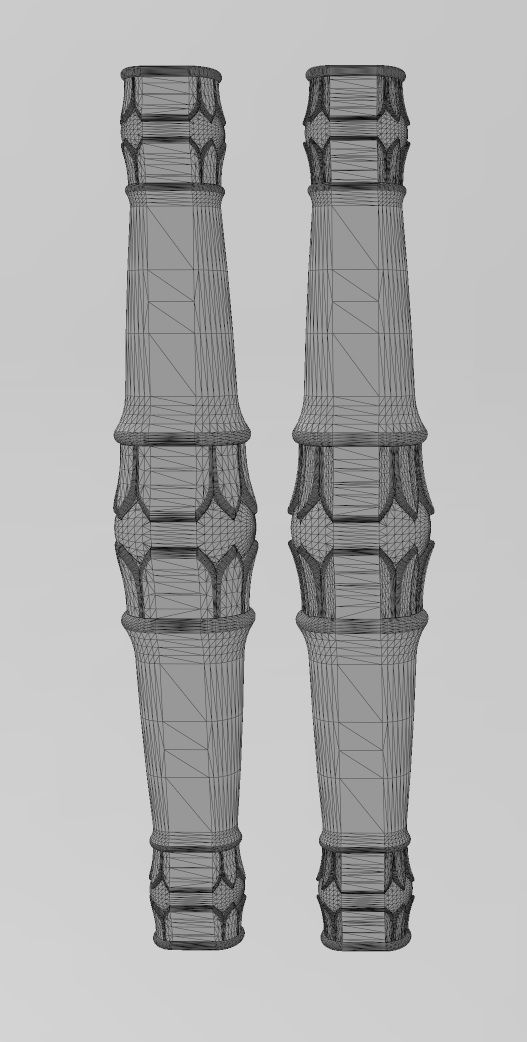 Oblong lotus flower bead capital column relief 3D model 3D printable ...