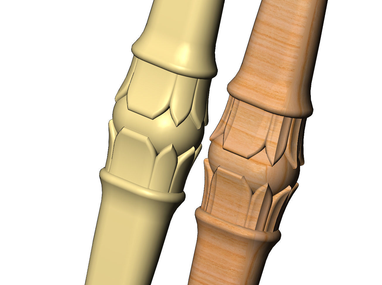 Oblong lotus flower bead capital column relief 3D model 3D printable ...