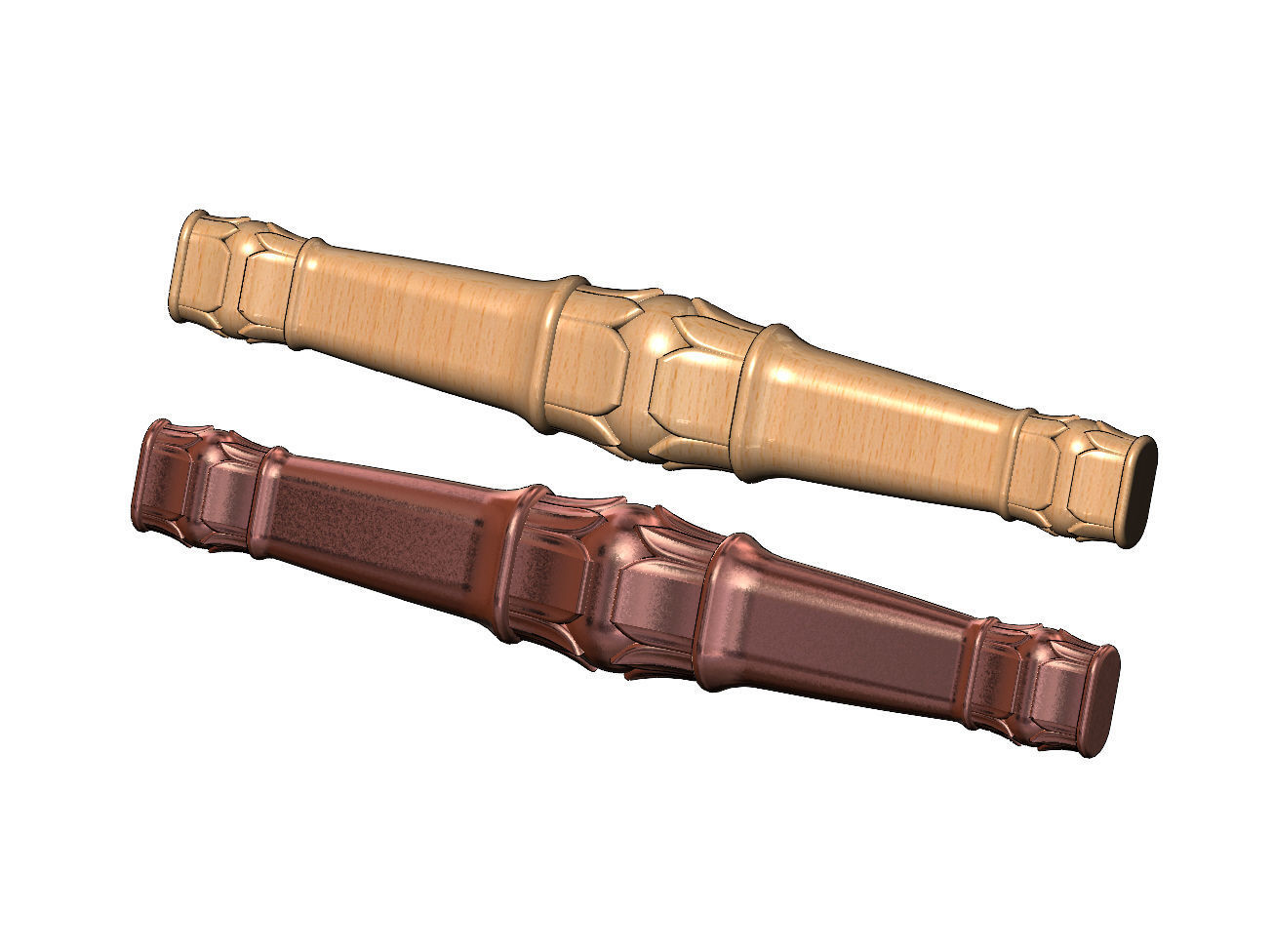 Oblong lotus flower bead capital column relief 3D model 3D printable ...