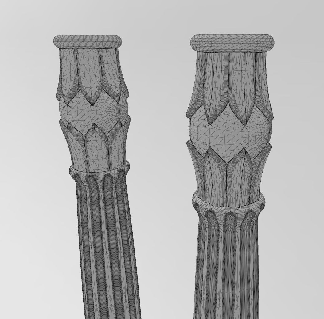 Round fluted lotus flower bead capital column relief 3D model 3D ...