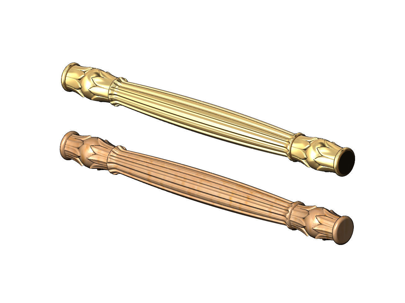 Round fluted lotus flower bead capital column relief 3D model 3D ...