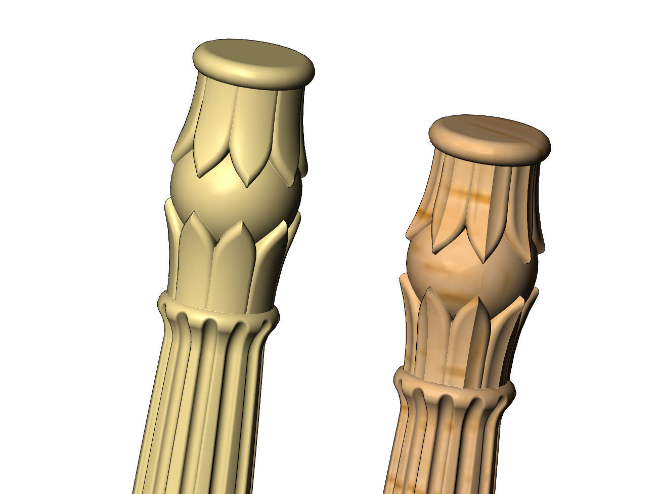 Round fluted lotus flower bead capital column relief 3D model 3D ...