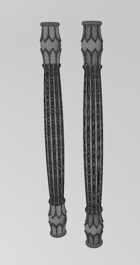 Round fluted lotus flower bead capital column relief 3D model 3D ...