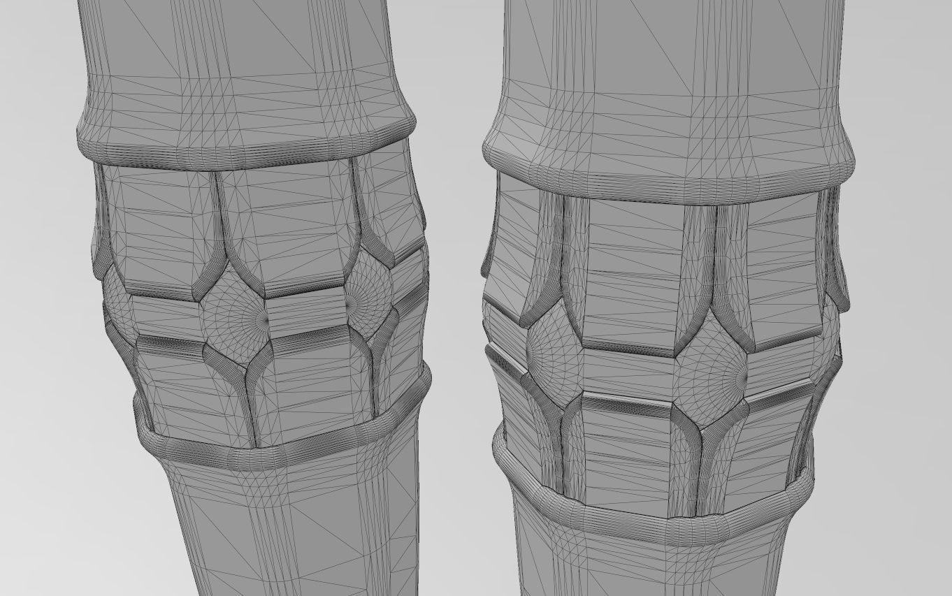 Hexagonal lotus flower bead capital column relief 3D model 3D printable ...