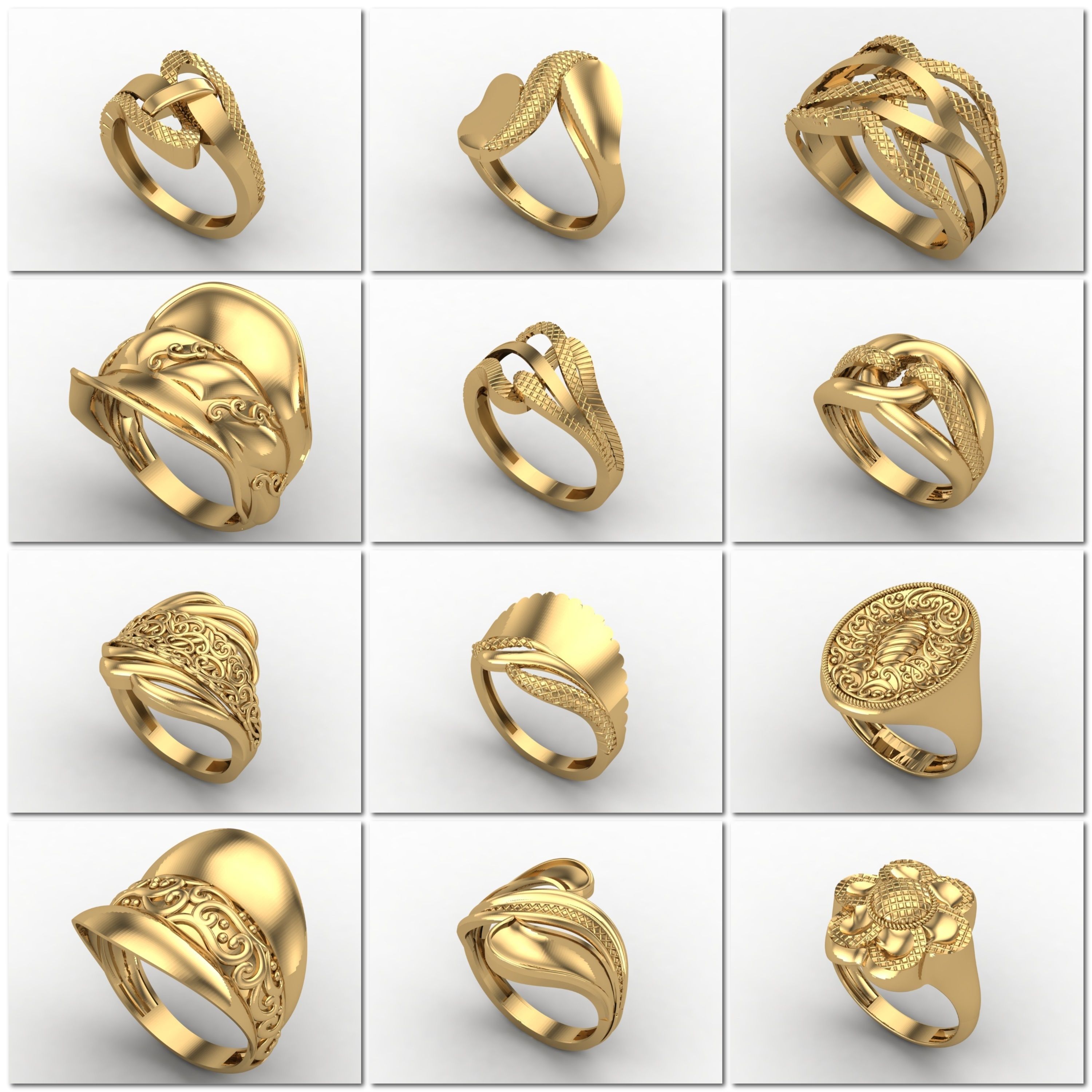 730 STL 3DM MODELS Plain Womens Rings format Models MEGA PACK 3D Model ...