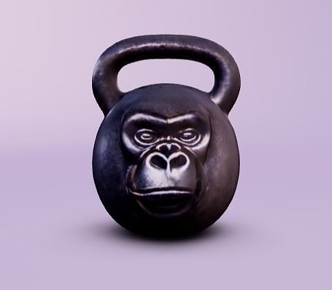 Angry gorilla monkey gym kettlebell 3D model | CGTrader