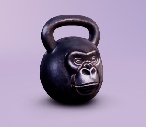 Angry gorilla monkey gym kettlebell 3D model | CGTrader