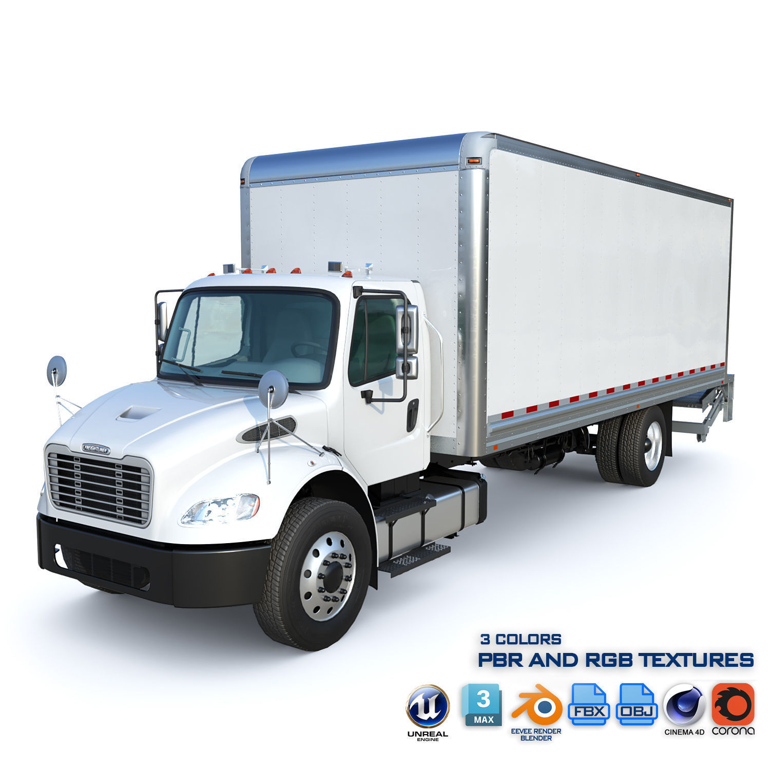 3D model 2020 Freightliner M2 106 Box truck VR / AR / low-poly | CGTrader