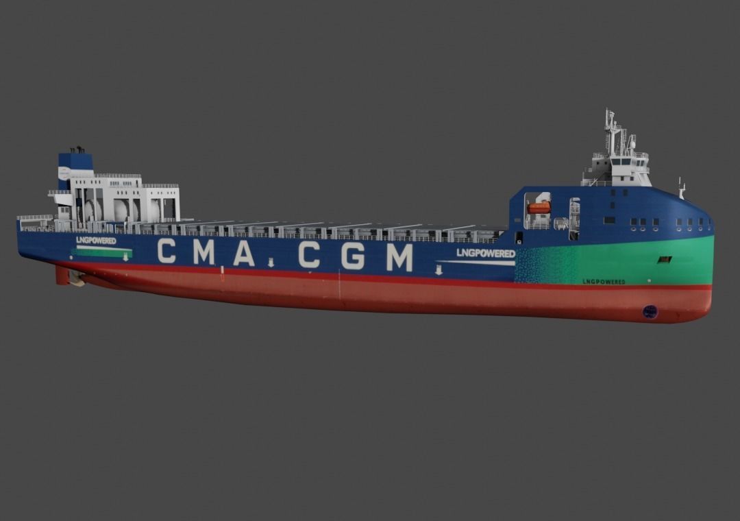 3D model LNG dual-fuel CMA CGM container ship 3d model VR / AR / low ... 3D model LNG dual-fuel CMA CGM container ship 3d model VR / AR / low ...
