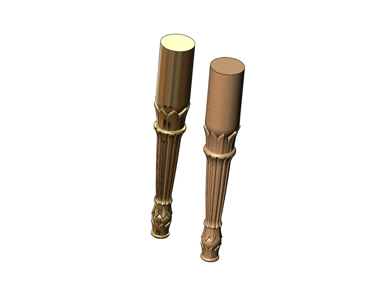 Round fluted lotus flower bead leg relief 3D model 3D printable | CGTrader