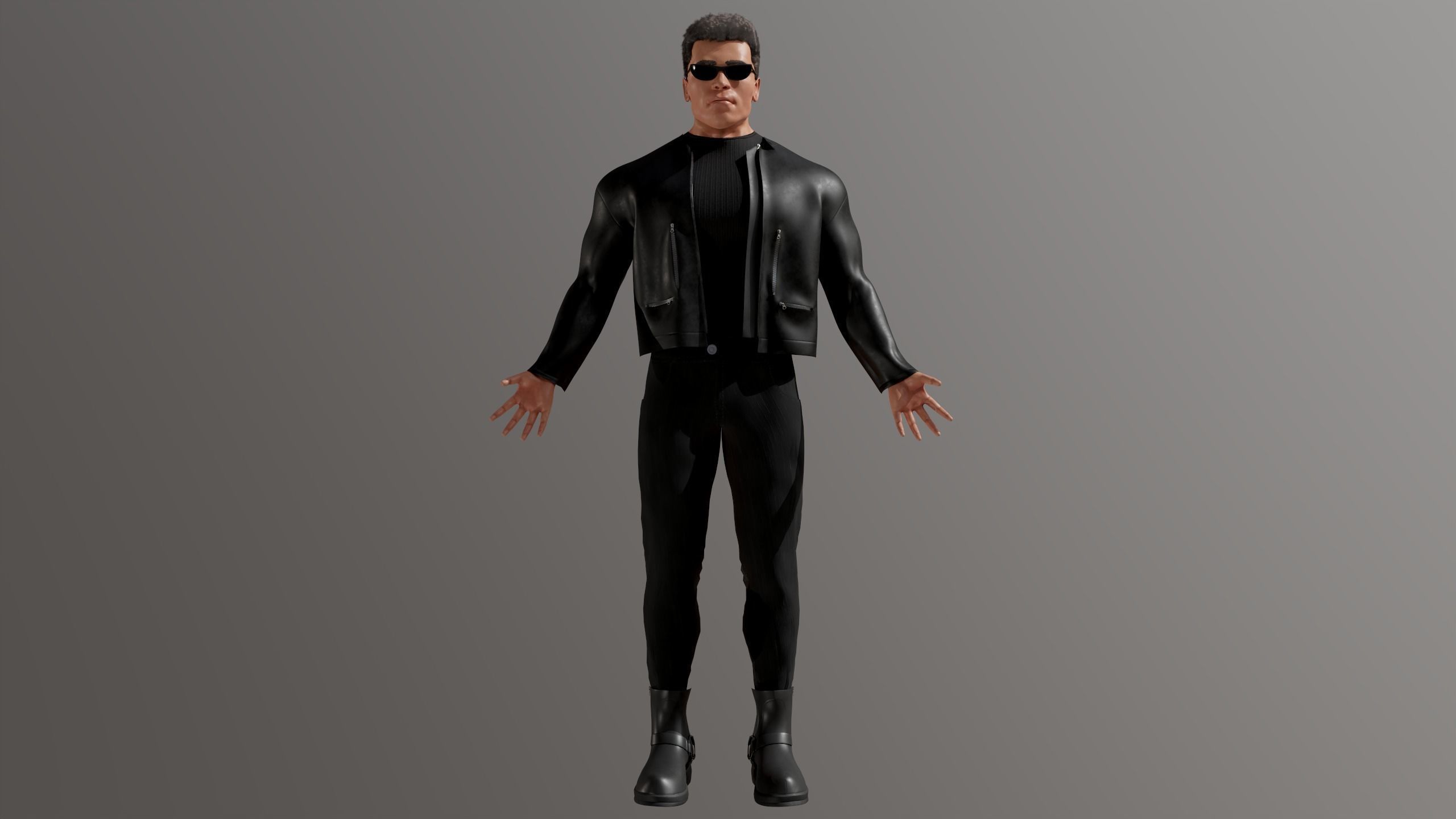 3D model Arnold Schwarzenegger Terminator 3D Model VR / AR / low-poly ...