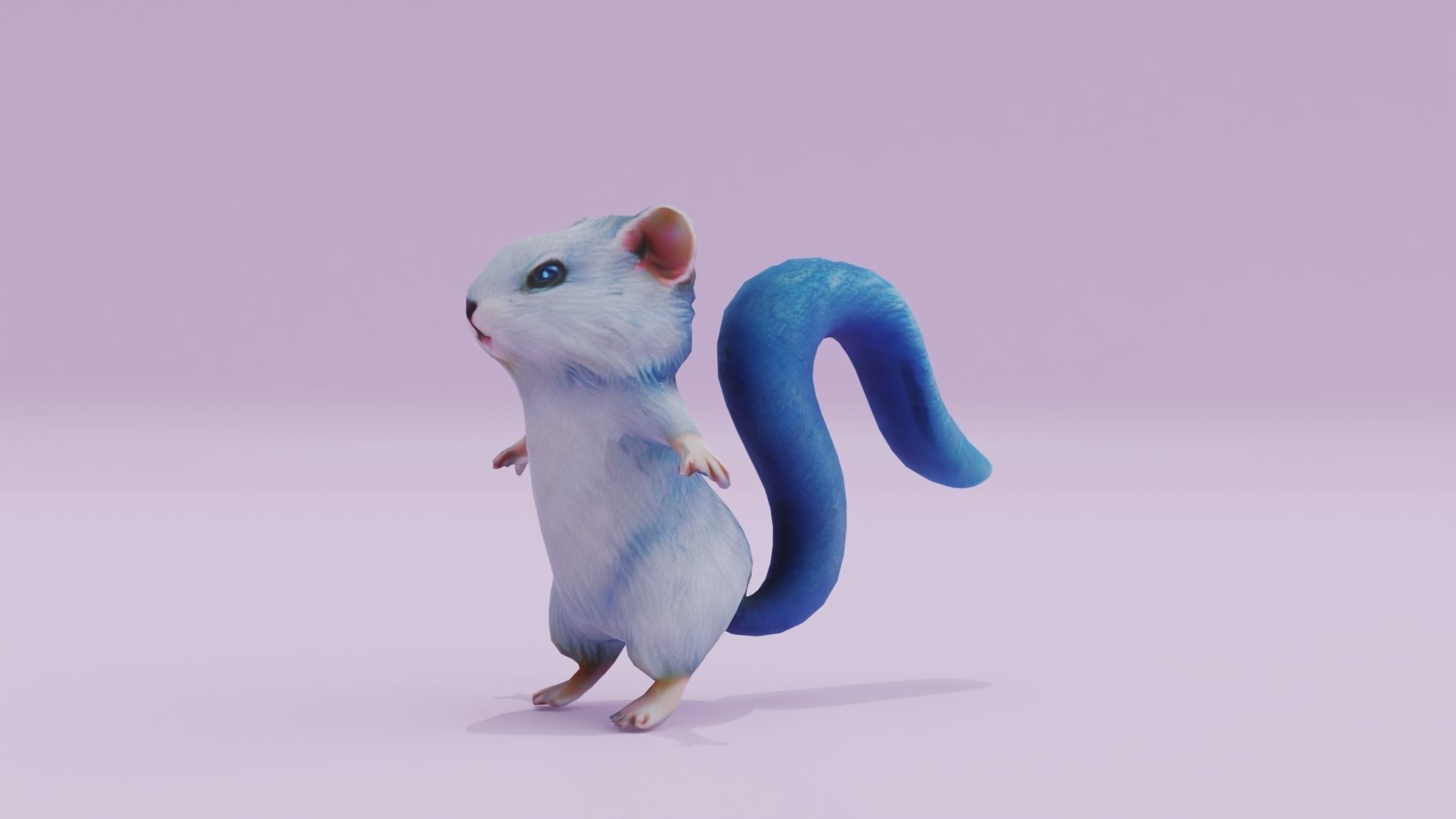 3D model Rodent Fantasy Fluffy Tail T-pose Low High Poly Character VR ...