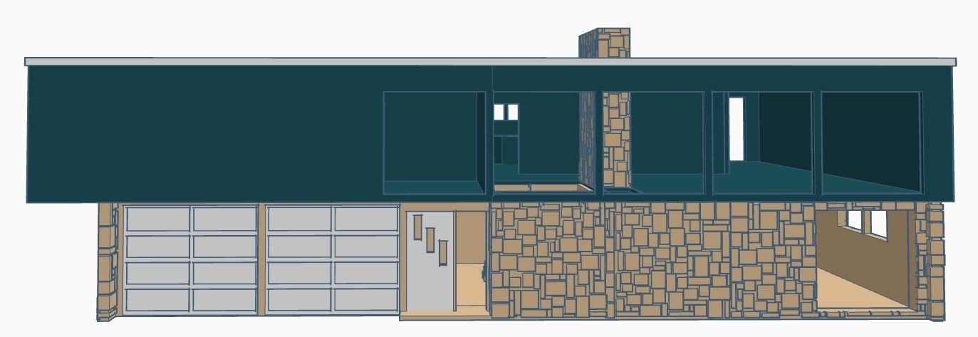 Contemporary Bi-Level Mid-Century House 1-64 S Scale 3D model 3D ...