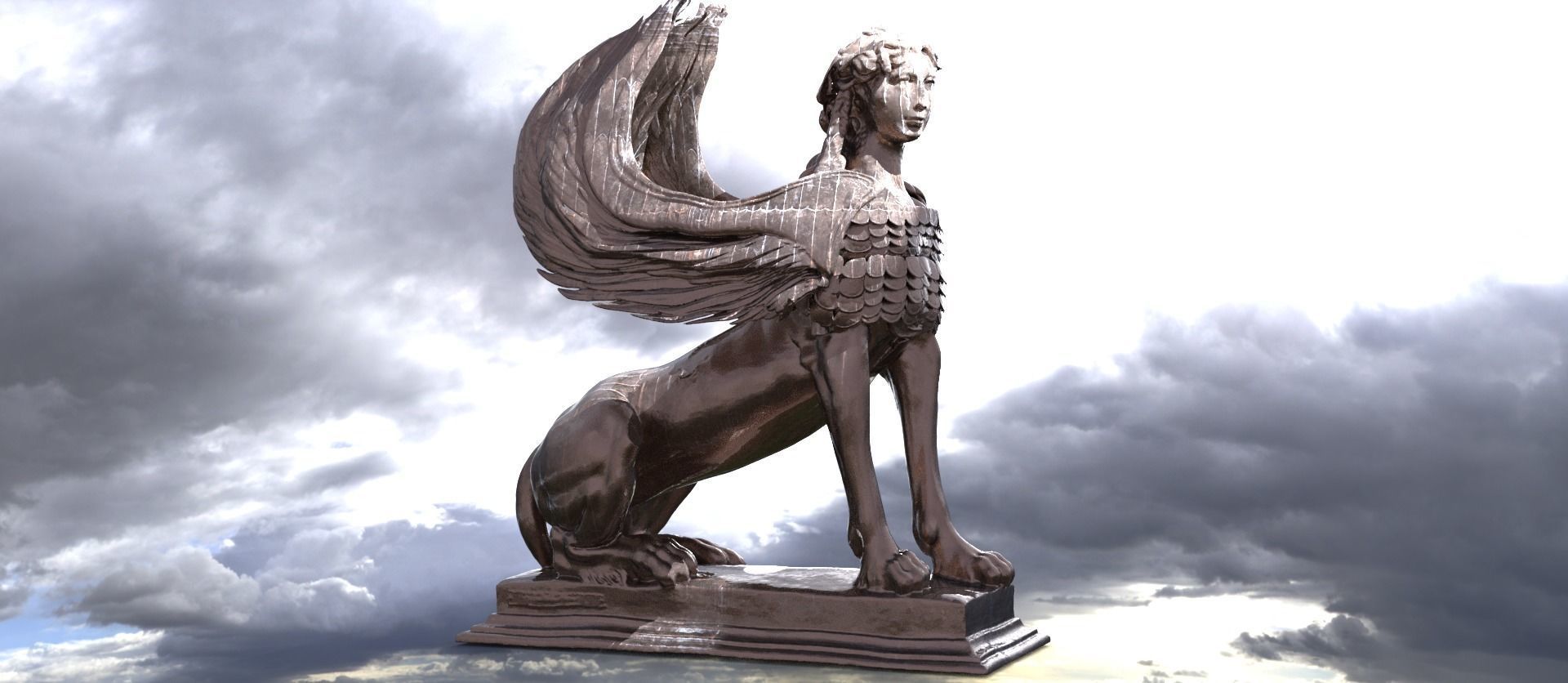 Egypt River Sphinx statue 3D model | CGTrader
